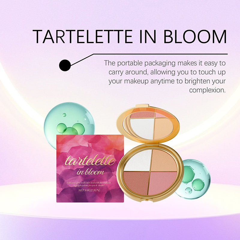 Portable 4-color highlighter eyeshadow and blush palette – Risoluce