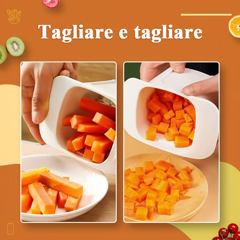 🎁Tritaverdure 2 in 1 per tagliare a cubetti e grattugiare – Risoluce