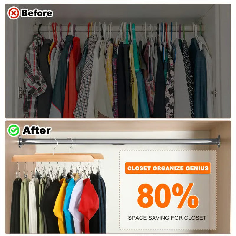 Space-saving multi-hook clothes hanger – Risoluce